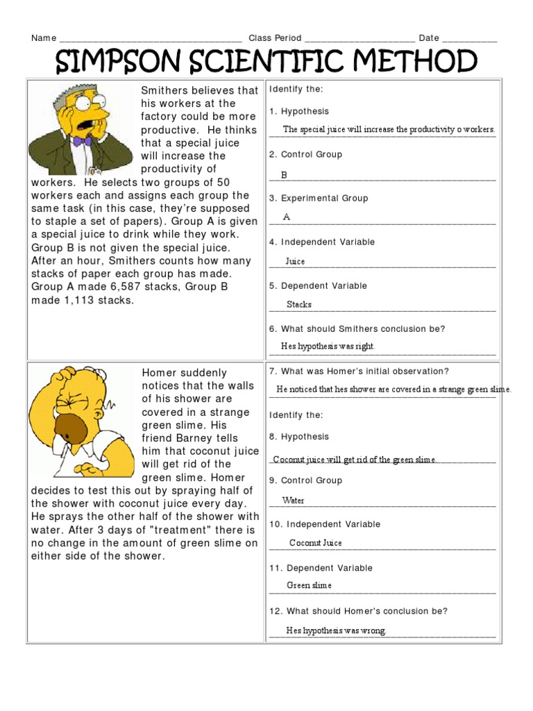 Bryan Doucette - Simpsons Scientific Method | PDF | Television Series ...