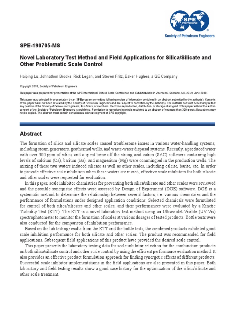 SPE-190705-MS Novel Laboratory Test Method and Field Applications For ...