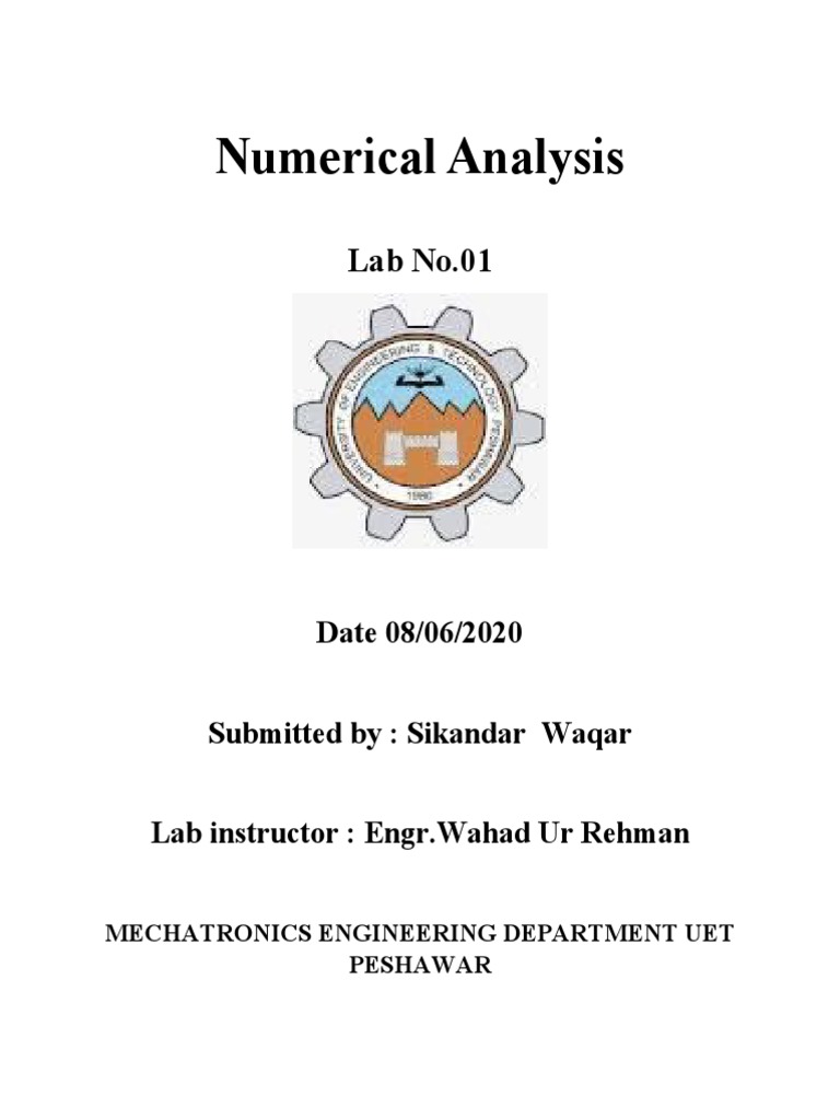 Numerical Analysis: Lab No.01 | PDF | Programmable Logic Controller | Control Theory