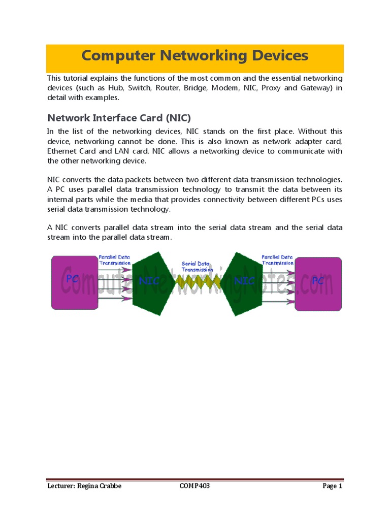 Networking Devices | PDF | Network Switch | Network Interface Controller