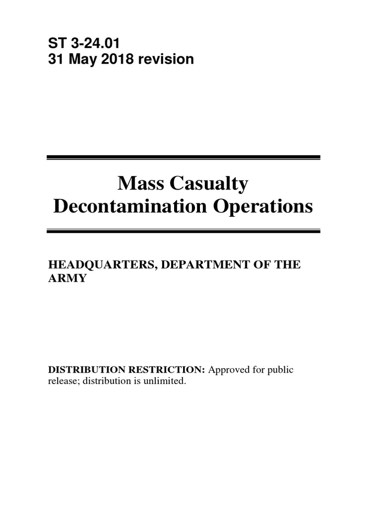 ST 3-24.01 (31MAY18) - Mass Casualty Decontamination Operations | PDF | Cbrn Defense | Incident ...
