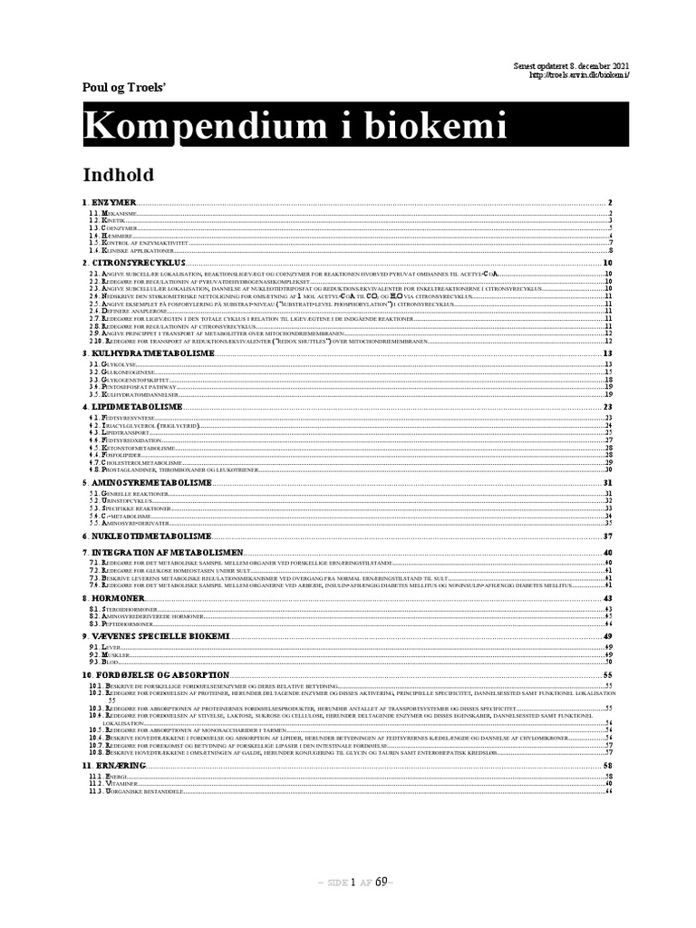 Biokemi Kompendium | PDF