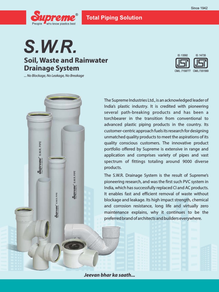 6 SWR Drainage System | PDF | Pipe (Fluid Conveyance) | Equipment