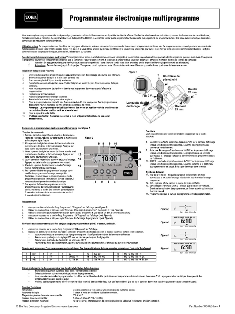 TORO Programmateur Arrosage SOL-TTT-9V | PDF | La nature | Politiques environnementales