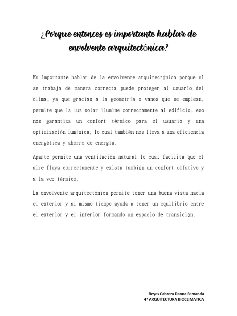 Importancia de la Envolvente Arquitectónica | PDF
