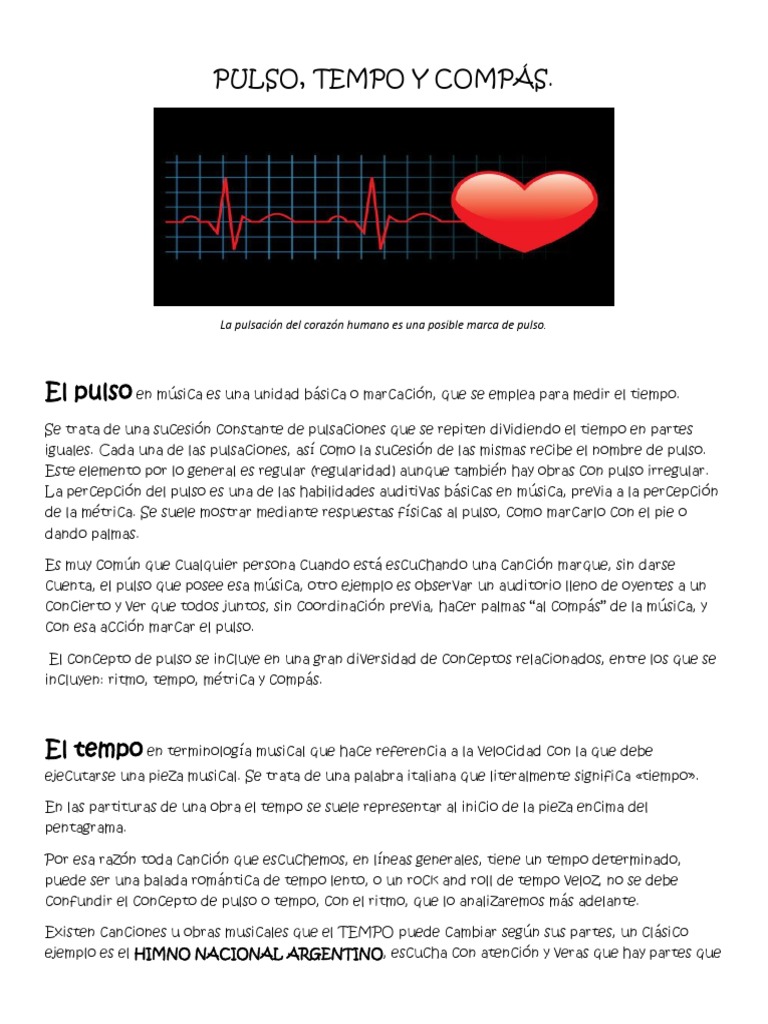 Pulso, Tempo y Compás en Música | PDF | Tempo | Poética