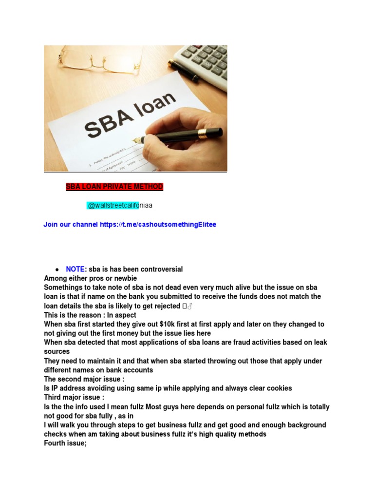 Sba Loan Updated Method | Download Free PDF | Banks | Business