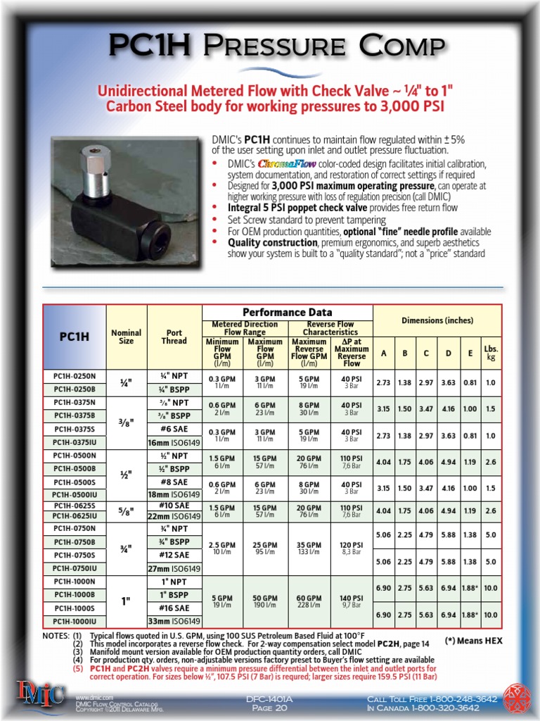 PC1H Flow Control Valve | PDF | Valve | Chemical Engineering