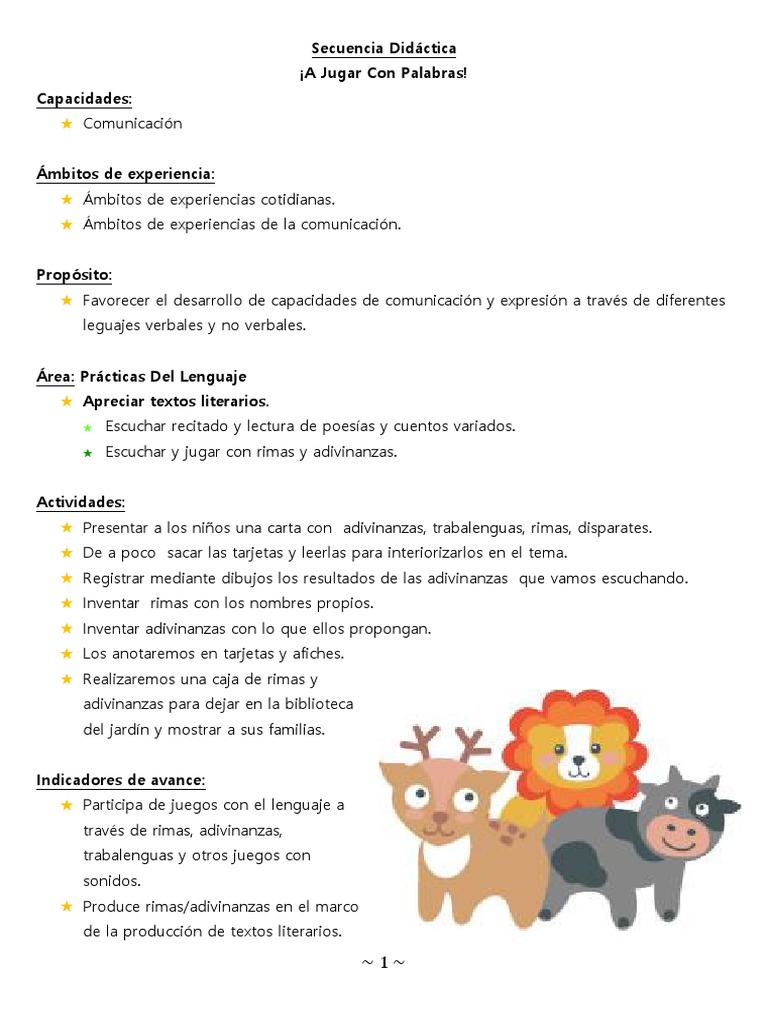 Juegos de Palabras para Niños | PDF