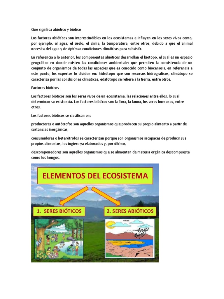 Que Significa Abiótico y Biótico | PDF | Ecosistema | Los símbolos
