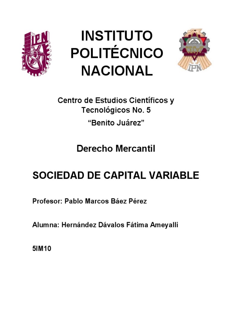 Sociedad de Capital Variable | PDF | Sociedad de responsabilidad limitada | Empresas