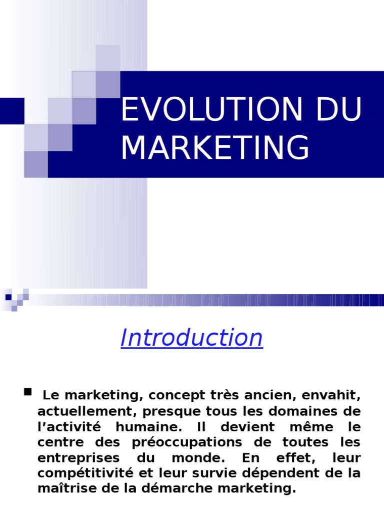EVOLUTION DU MARKETING Finale | PDF | Commercialisation | Microéconomie