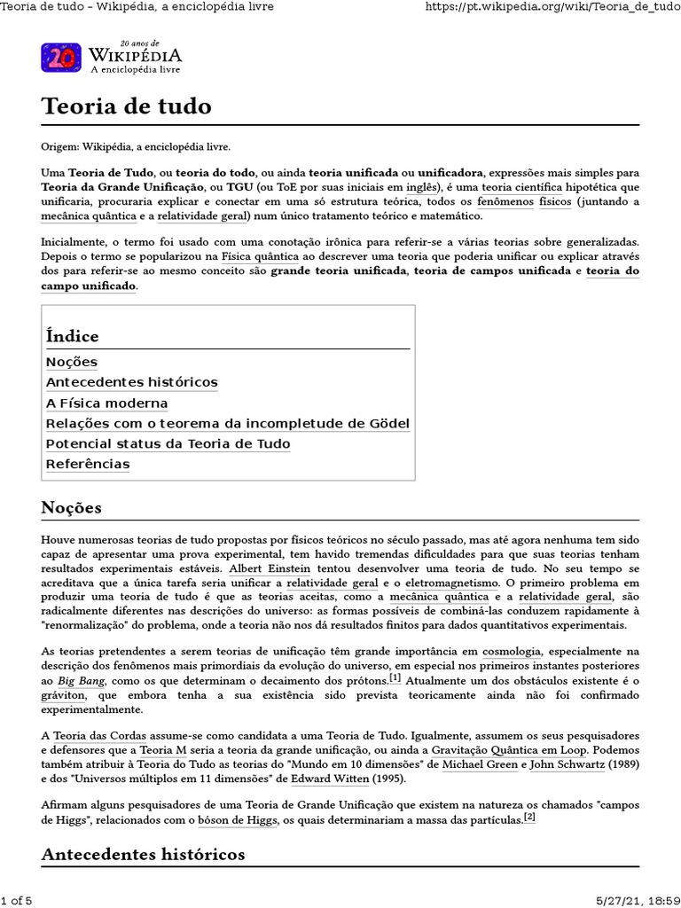 Teoria de Tudo | PDF | A Teoria de Tudo | Física de partículas