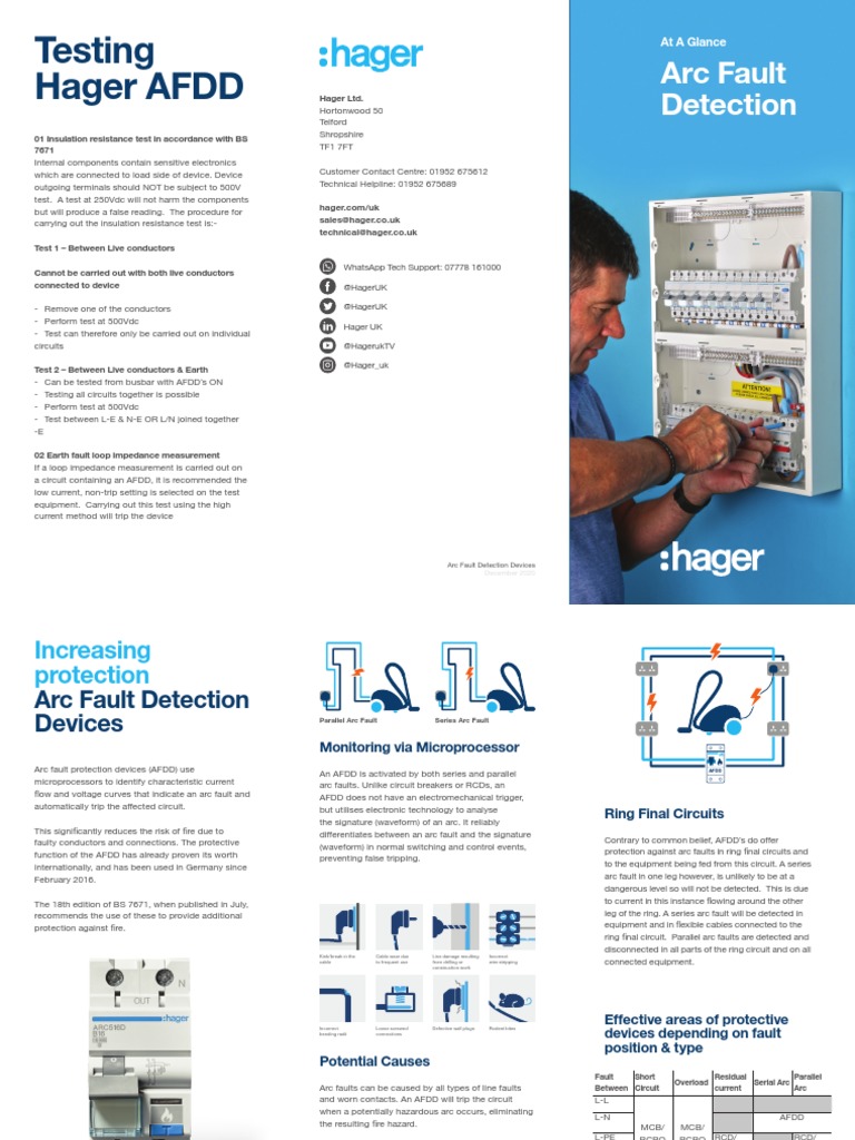 Testing Hager AFDD: Arc Fault Detection | PDF | Electrical Equipment ...