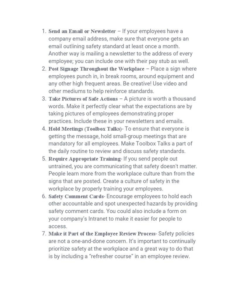 Habits of Effective Safety Managers | PDF | Occupational Safety And ...