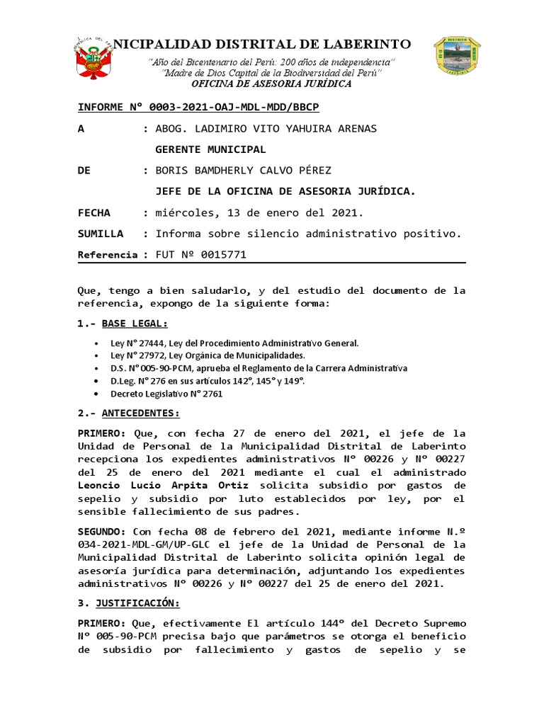 Subsidio por Luto y Sepelio 276 ONP | PDF | Perú | Política