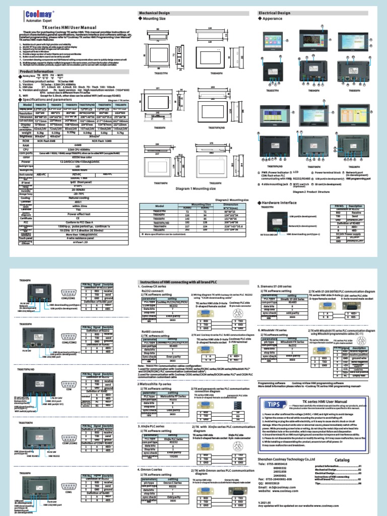 Coolmay TK Series HMI User Manual | PDF | User Interface | Electrical ...
