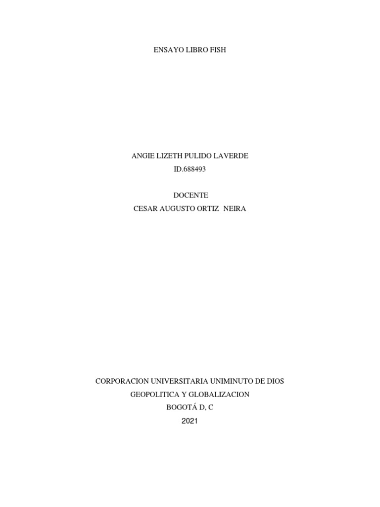 Ensayo Libro Fish | PDF | Sicología