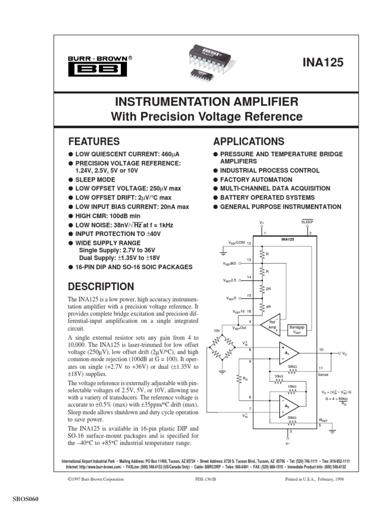 Ina 125 | PDF | Amplifier | Power Supply