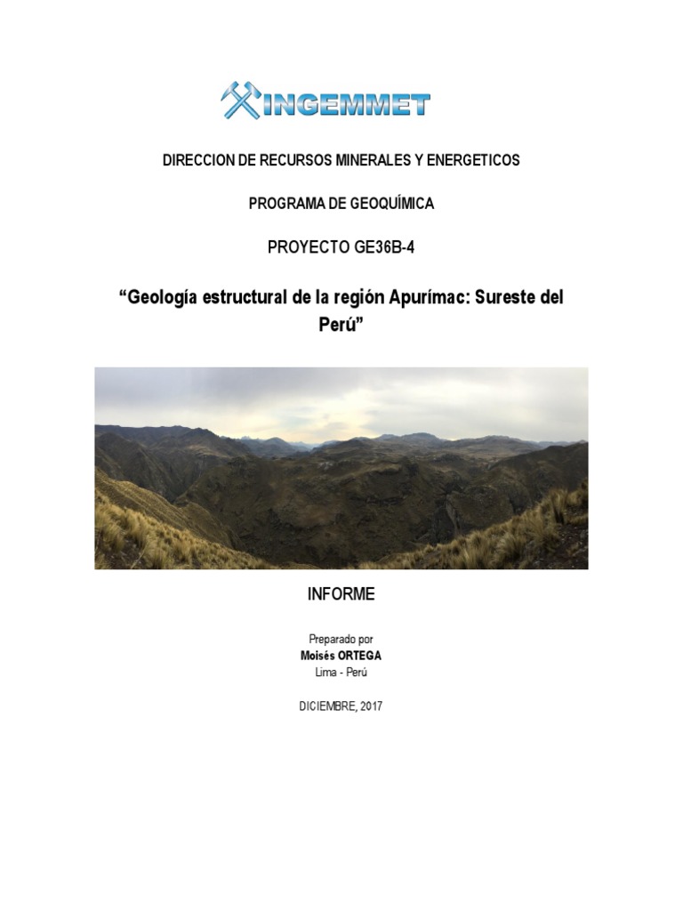 Geología Estructural - Región Apurímac | PDF | Falla (geología) | Andes