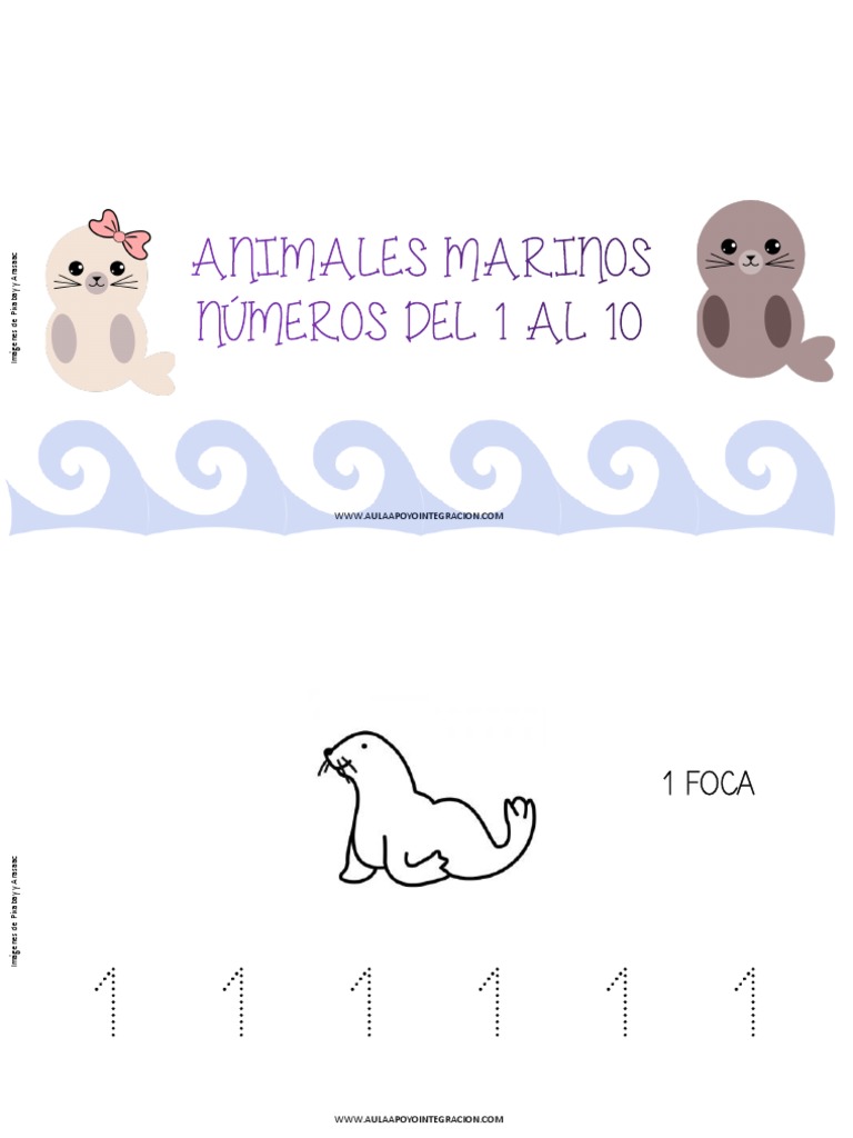 Animales Marinos - Numeros 1-10 | PDF | Mamíferos marinos | Cetáceos