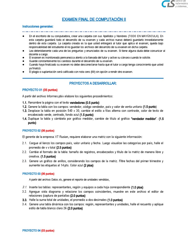 Examen FInal | PDF | Informática | Software