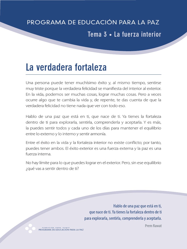 Tema 3 Fuerza Interior | PDF | Felicidad