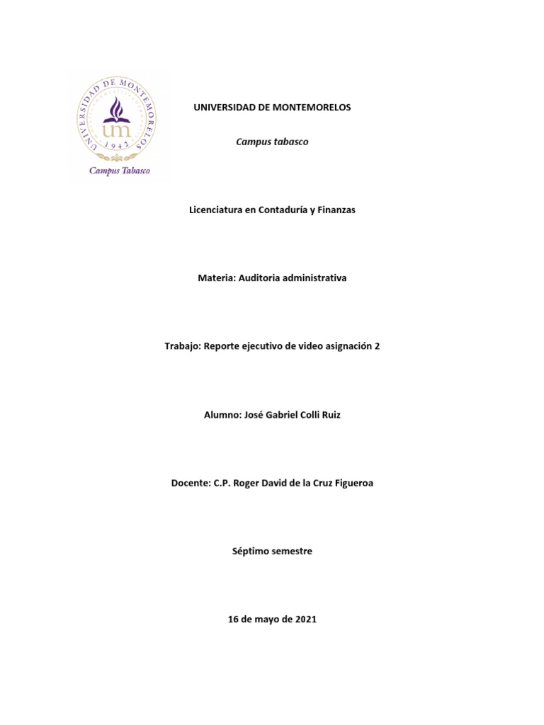 Auditoria Administrativa Asig3 - JC | PDF | Auditoría | Business