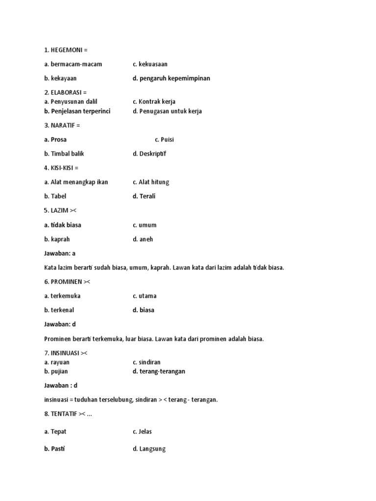 Latihan Soal (Tiu 1) | PDF