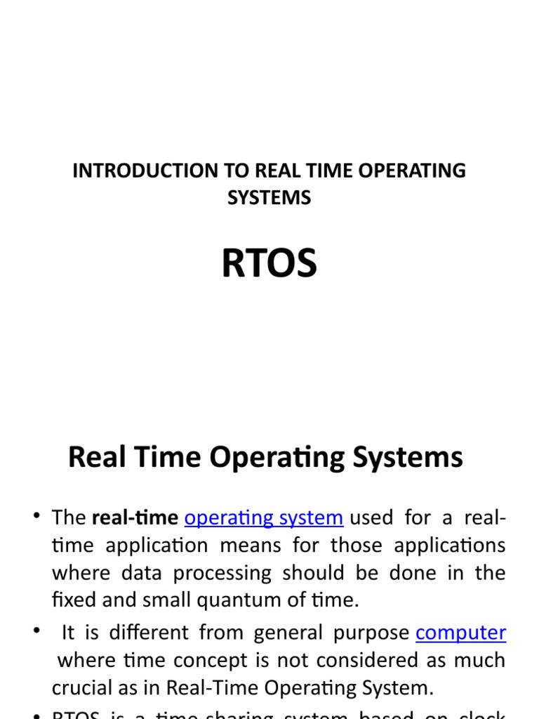 Introduction To Real Time Operating Systems | PDF | Scheduling (Computing) | Real Time Computing