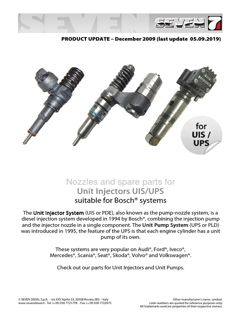 Nozzles and Spare Parts For: Unit Injectors UIS/UPS Unit Injectors UIS ...