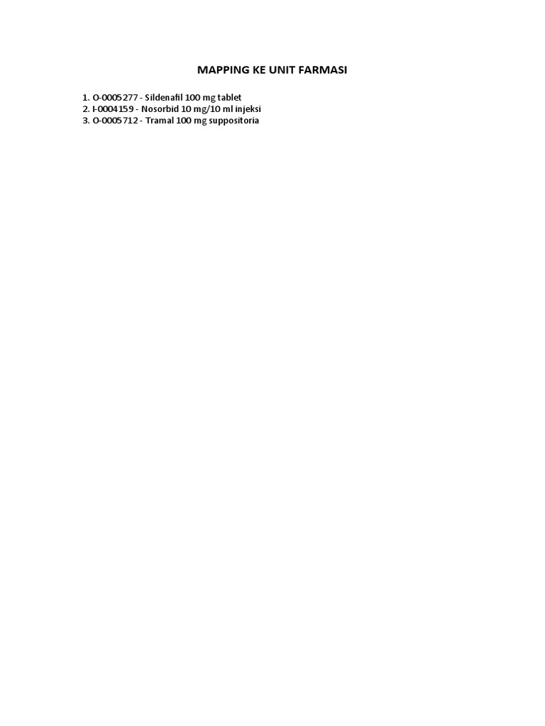 Mapping Ke Unit Farmasi 110521 | PDF