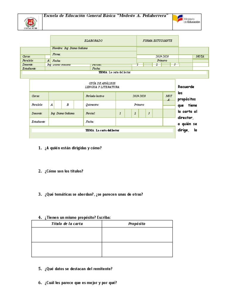 Cartas Al Lector GUIA | PDF | Comunicación | Cognición