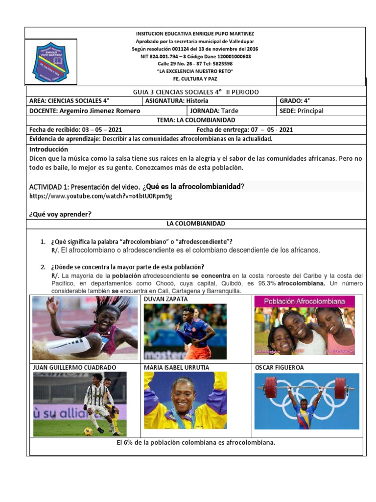 Significado y Aportes de Afrocolombianos | PDF | America latina | Colombia