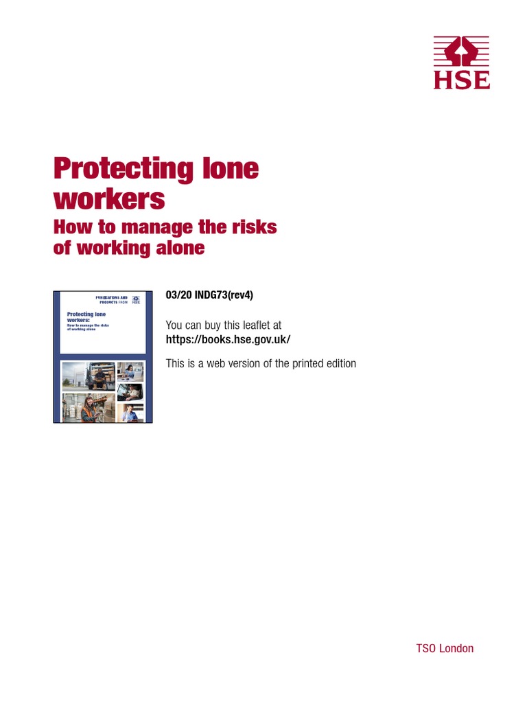 Protecting Lone Workers: How To Manage The Risks of Working Alone | PDF ...