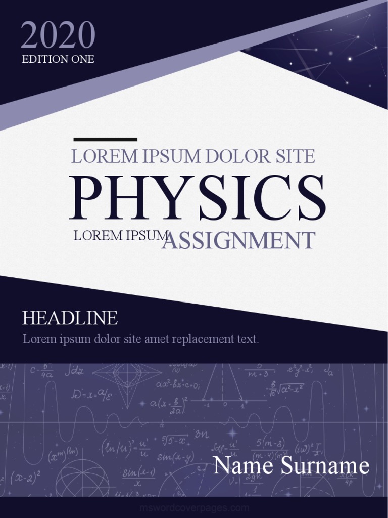 Physics Assignment Cover Page 1 | PDF