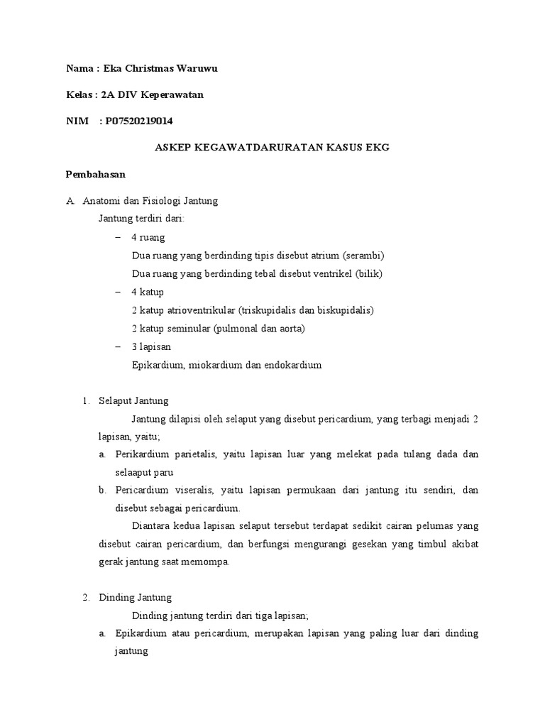 Askep Kasus Ekg - Eka II A D-IV Kep | PDF