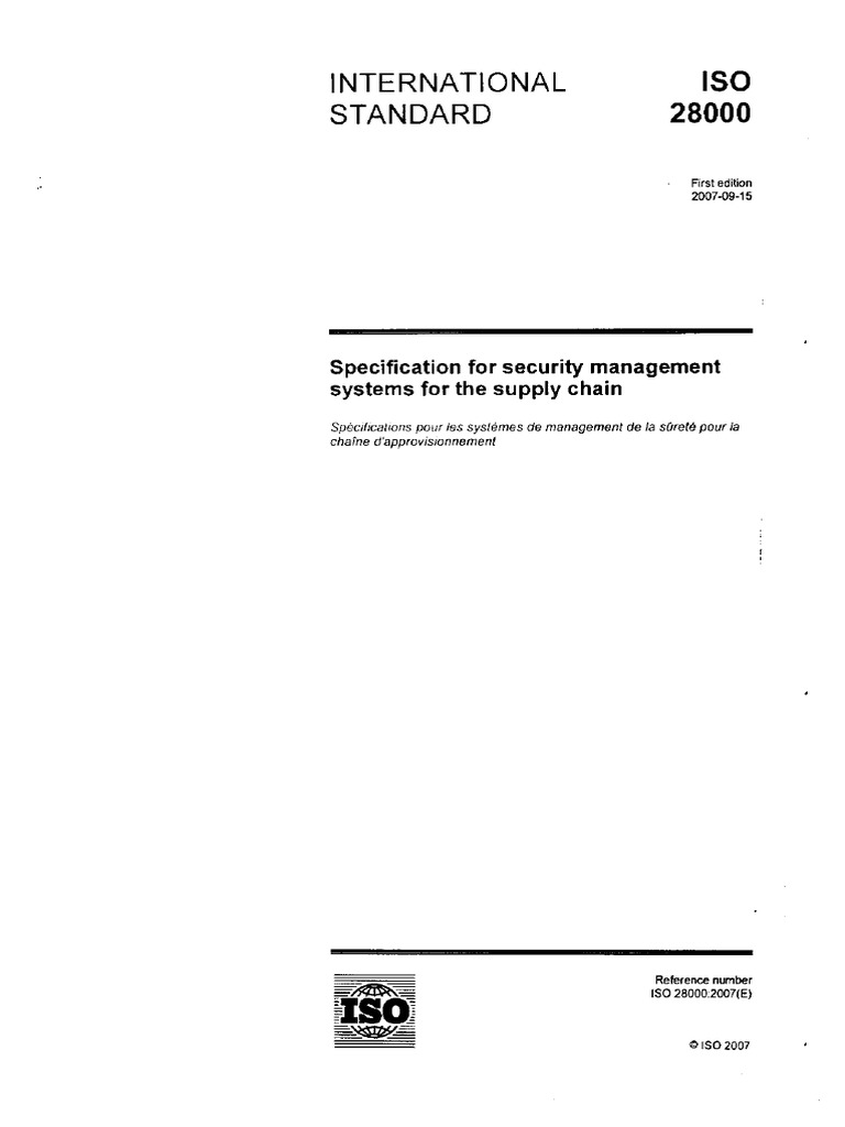 Standard ISO 28000-2007 | PDF