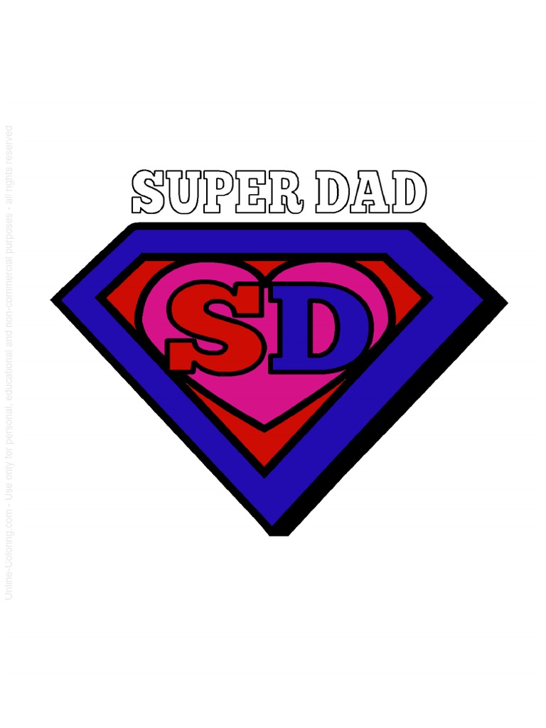 Super Dad Emblem - Free Online Coloring Page | PDF