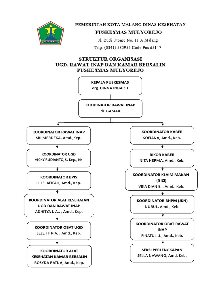 Struktur Organisasi Ranap Dan Ugd | PDF
