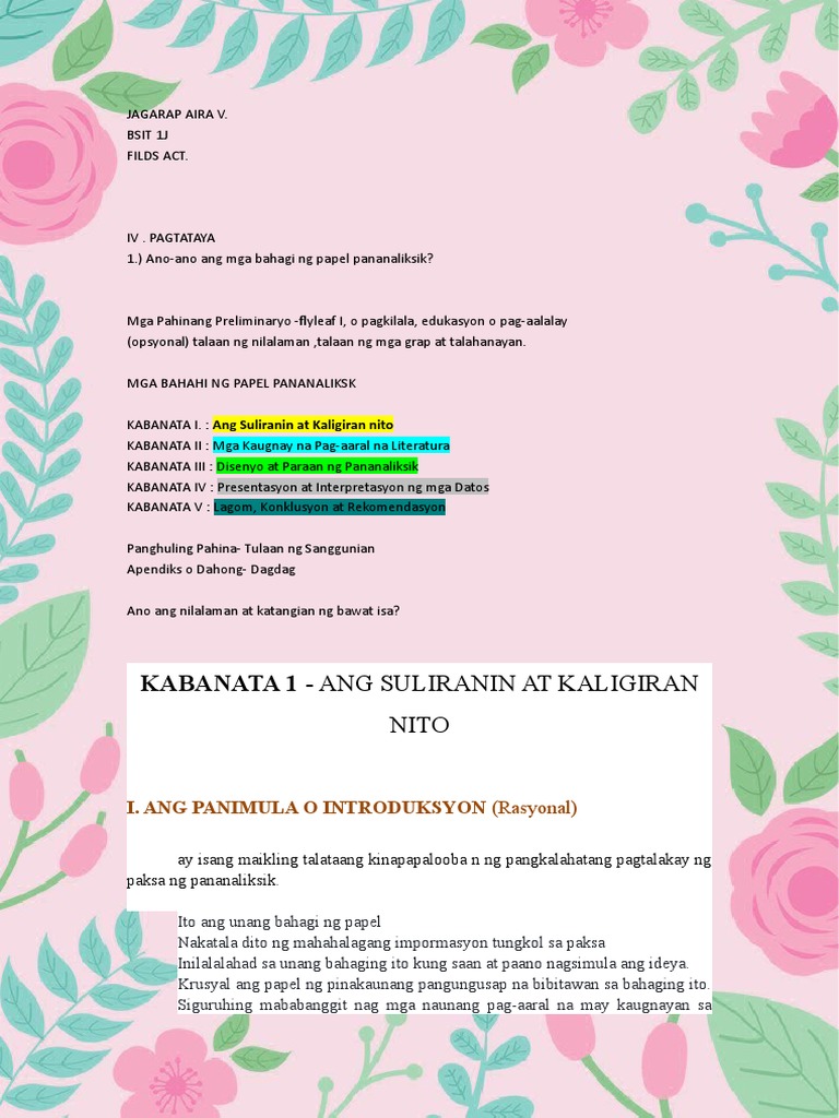 Activity Sa Fildis | PDF