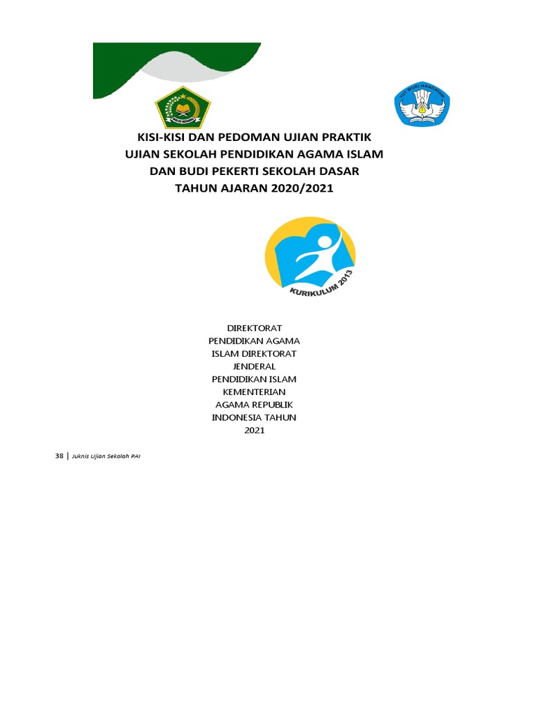 Kisi-Kisi Dan Pedoman Ujian Praktik US PAI Sekolah Dasar | PDF Kisi-Kisi Dan Pedoman Ujian Praktik US PAI Sekolah Dasar | PDF