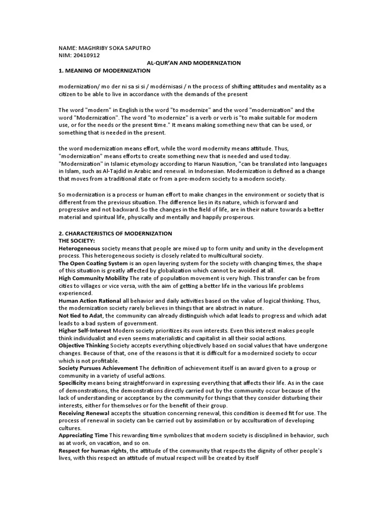 Al-Qur'an & Modernization Insights | PDF | Quran | Islam