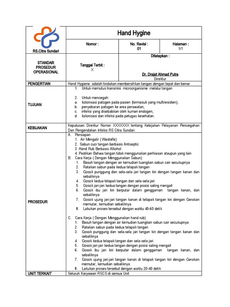 Sop Ppi Hand Hygine | PDF
