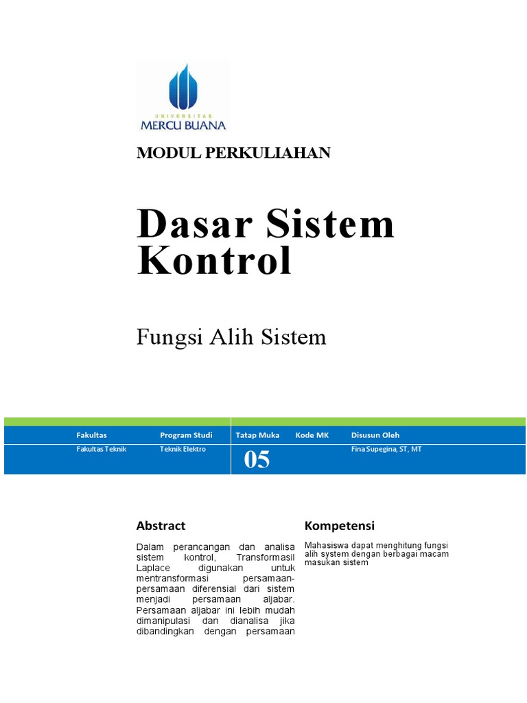 Modul5 Dasar Sistem Kontrol | PDF Modul5 Dasar Sistem Kontrol | PDF