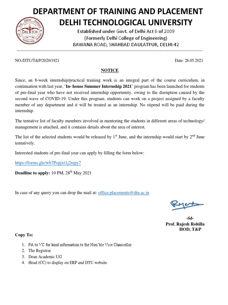 TNP - in House-Training Notice | PDF