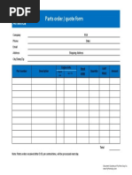 Replacement Parts Order Form | PDF
