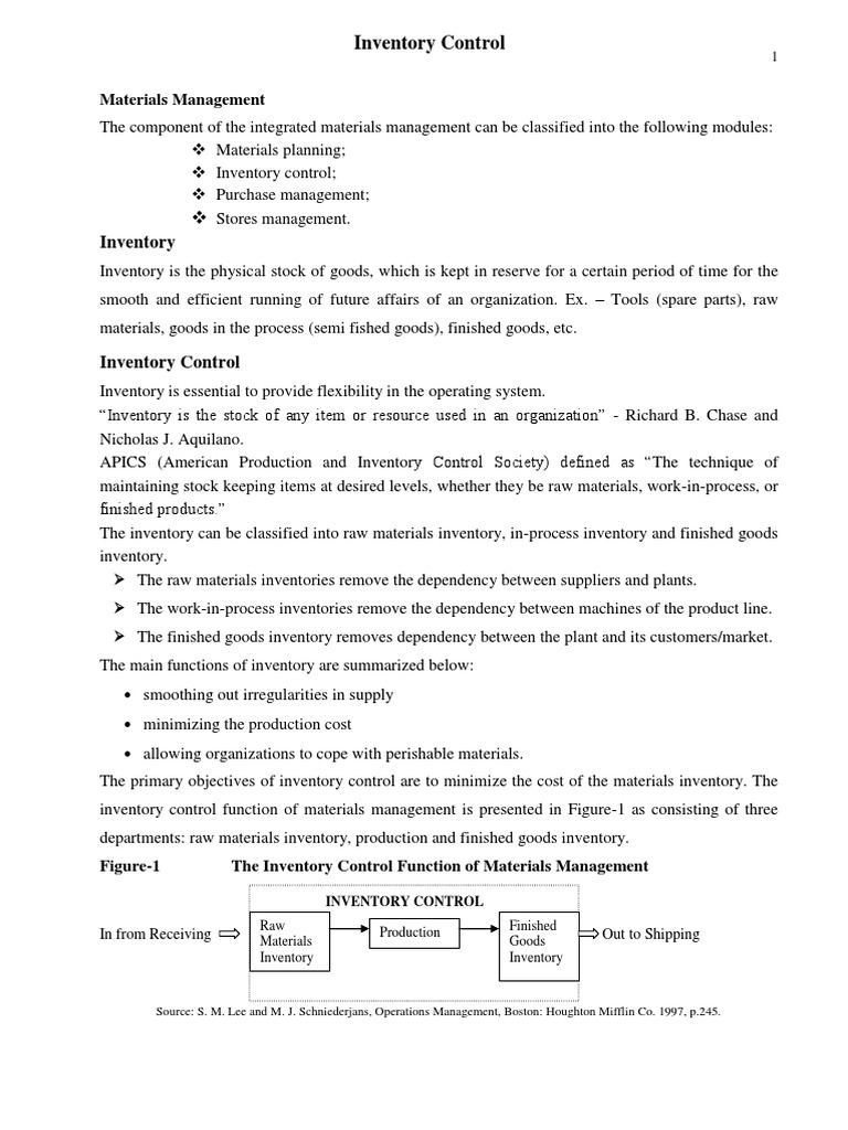 Inventory Control | PDF | Inventory | Demand