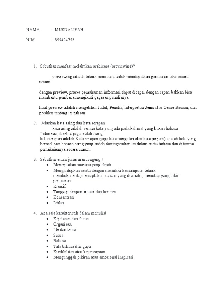 Keterampilan Berbahasa Indonesia 2 | PDF | Karier & Perkembangan