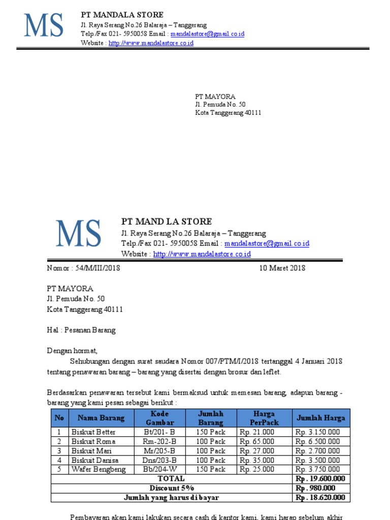 PT MANDALA STORE Surat-1 | PDF